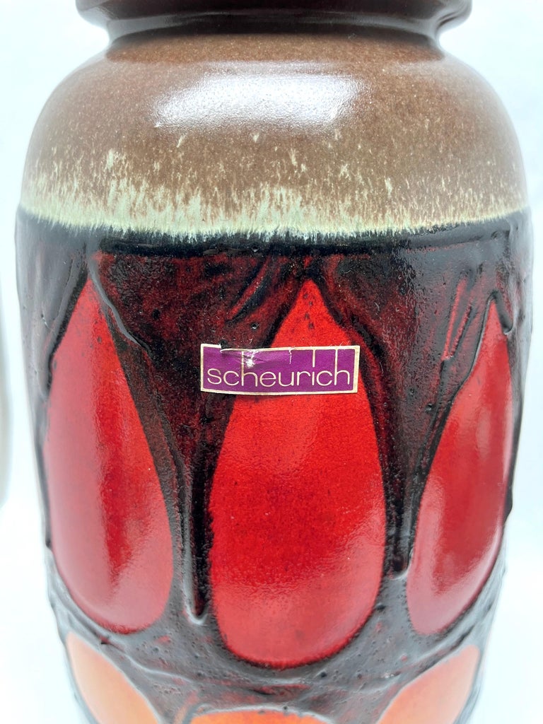 Scheurich Vintage Vase Drip Glaze Germany, 1970s For Sale at 1stDibs
