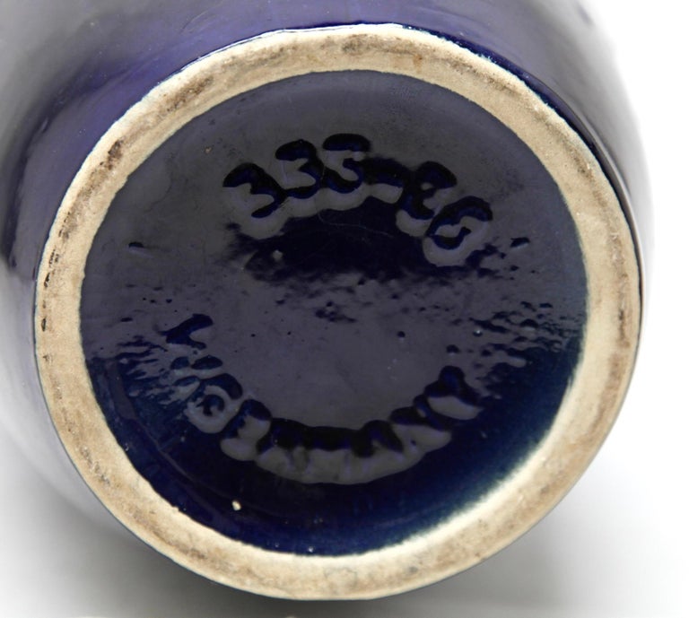 Scheurich Vintage Vase in Blue and Black Drip Glaze Germany, 1970s For ...