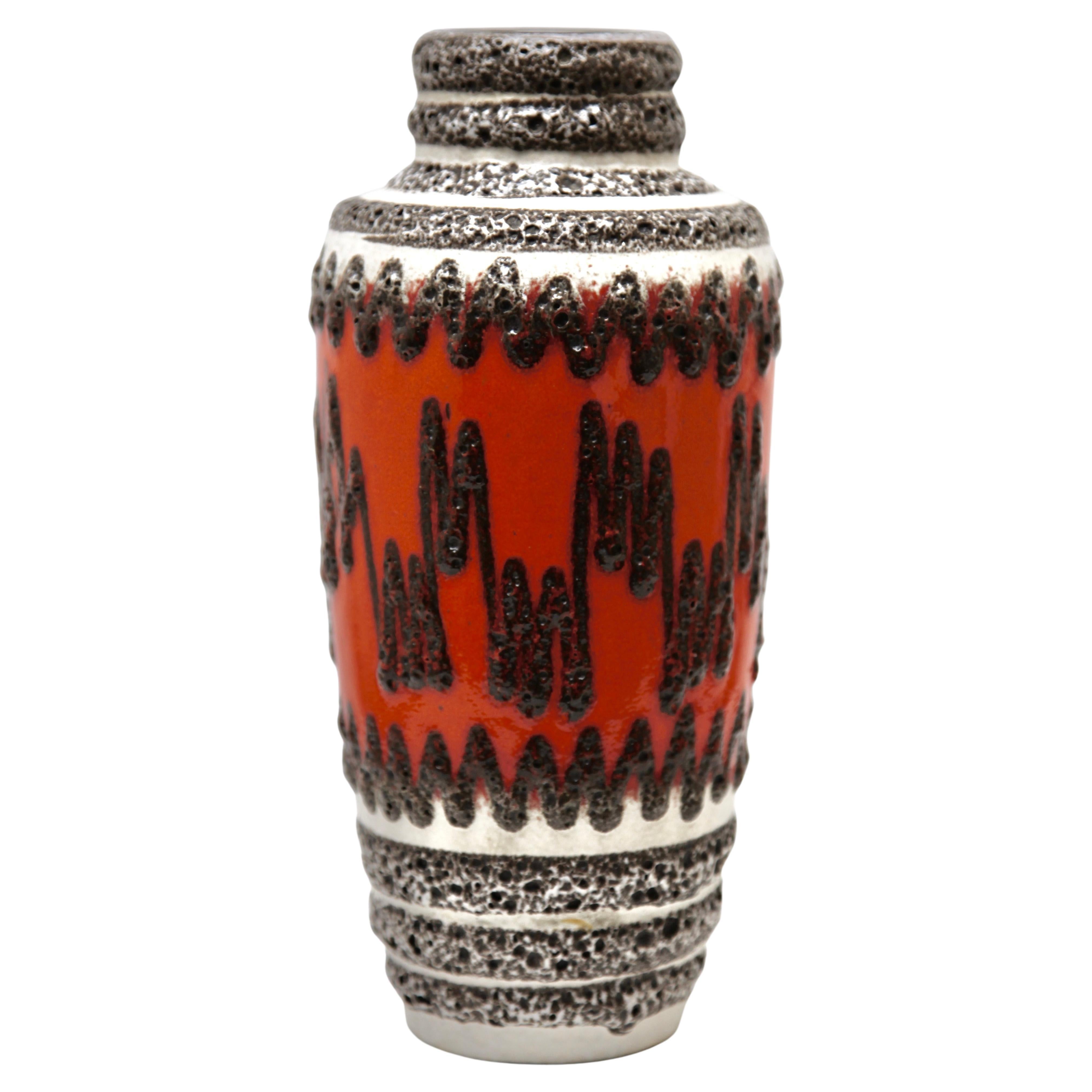 Vases Vintage 1970s SCHEURICH KERAMIK Brown and Yellow Fat Lava Vase ...