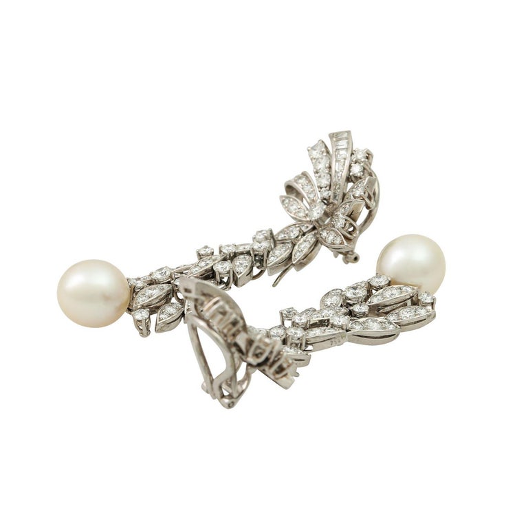 Schilling Earrings 'Pair', Esp. with 2 Fine Cultured South Sea Pearls ...
