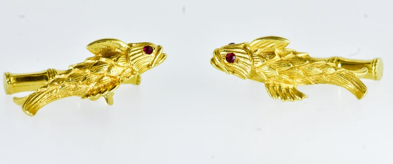 Schlumberger for Tiffany and Co. 18k Koi Goldfish Vintage Cufflinks ...