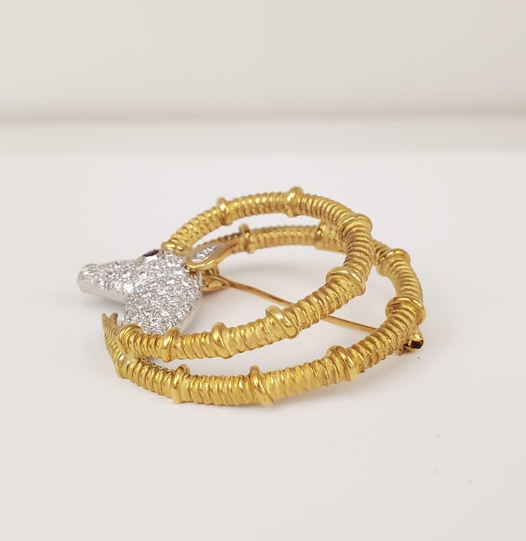 Schlumberger for Tiffany and Co. Gold Platinum and Diamond Ibex Ram ...