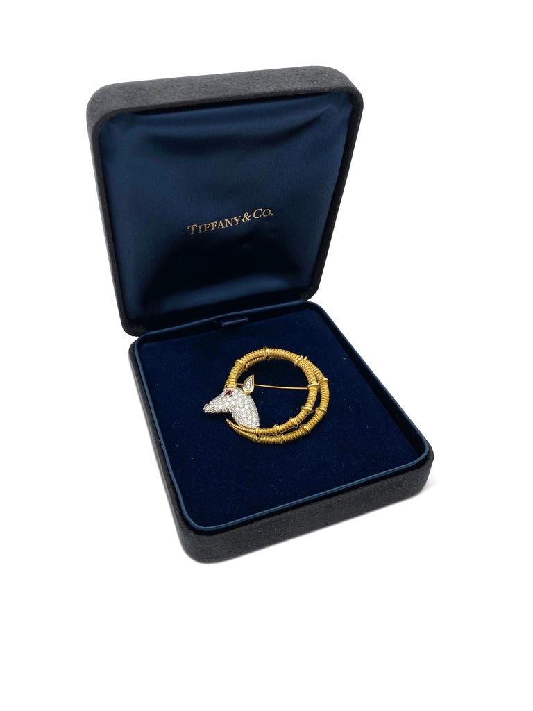 Schlumberger for Tiffany and Co. Gold Platinum and Diamond Ibex Ram ...