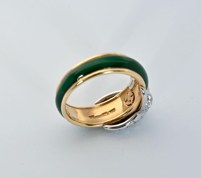 Schlumberger for Tiffany Pave X Ring with Enamel For Sale at 1stDibs