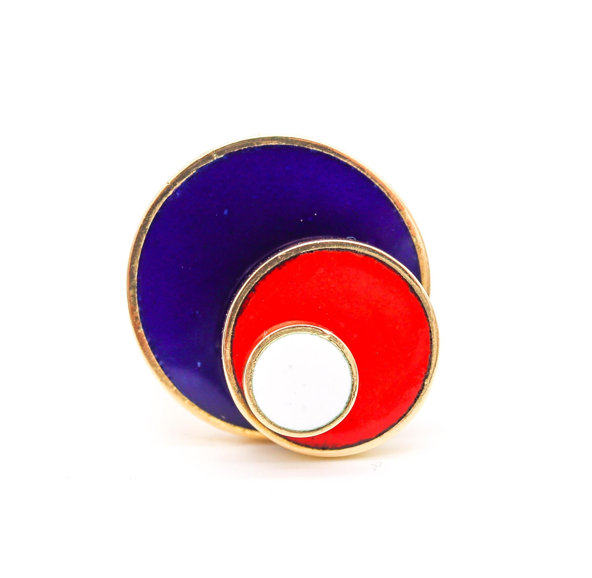 Schmitt and Staib Germany 1971 Enamel Mondrianesque Kinetic Spinner ...