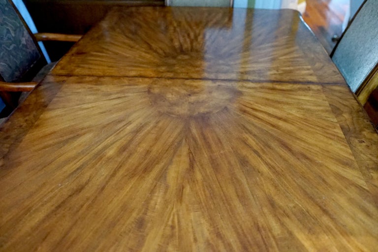 Schnadig William IV Dining Room Set 8 Chairs Burl Wood Table with 2 ...