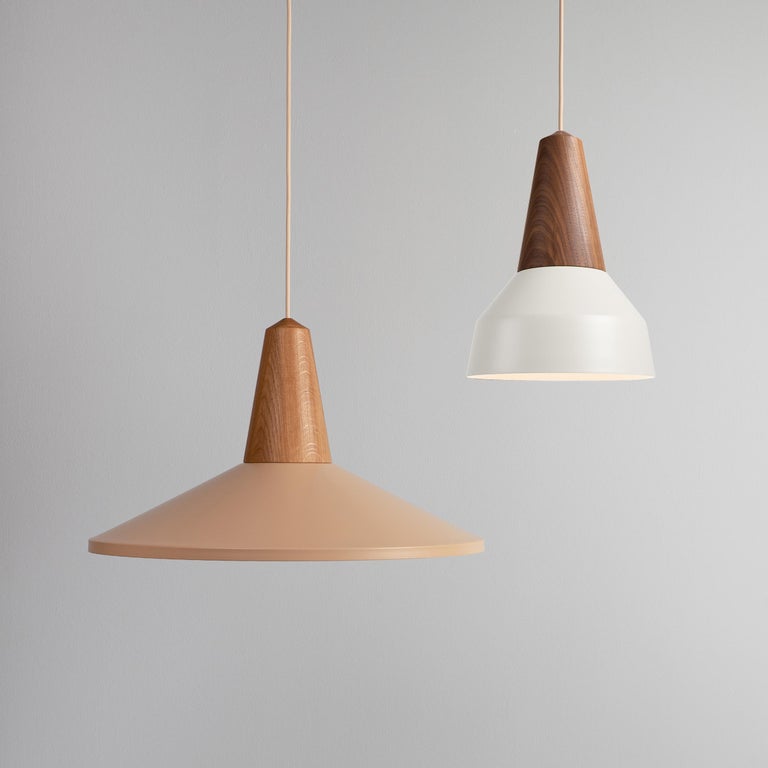 Schneid Studio Eikon Basic White, Walnut, Pendant Lamp For Sale at 1stDibs