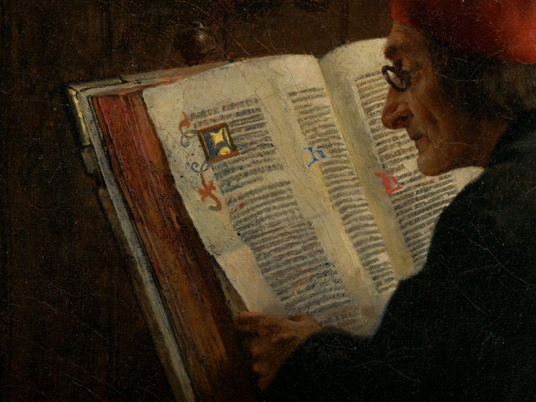 “Scholar Reading an Illuminated Manuscript” Painting by August “Claus ...