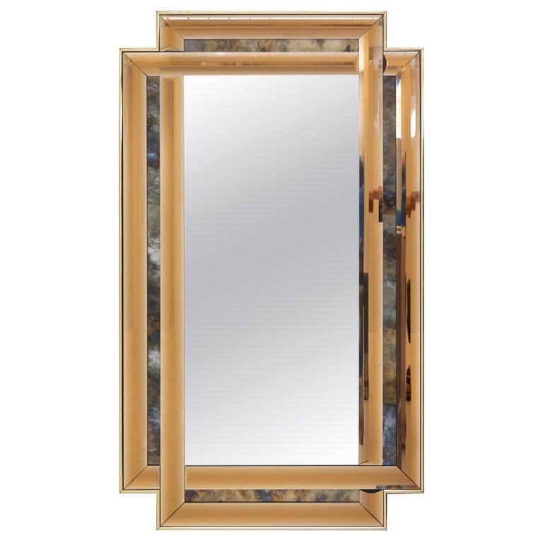 Schöninger Bonze Gold Cut Wall Mirror at 1stDibs