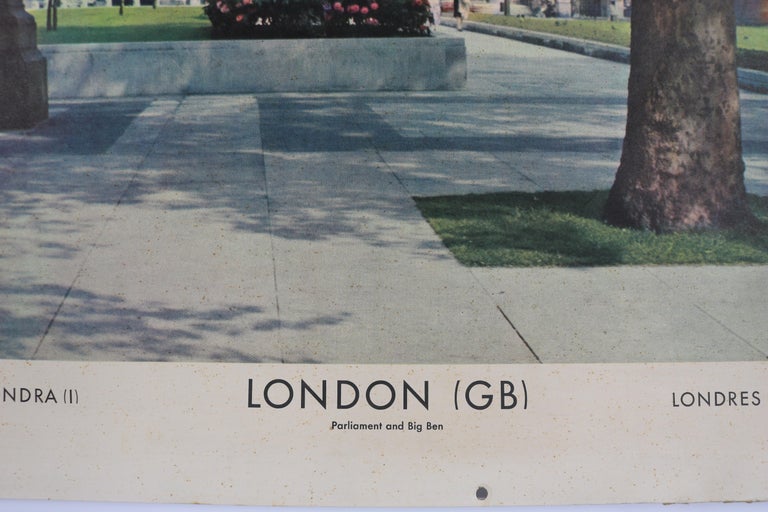 School Wall Chart, Parlament and Big Ben London For Sale at 1stDibs
