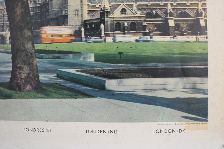 School Wall Chart, Parlament and Big Ben London For Sale at 1stDibs