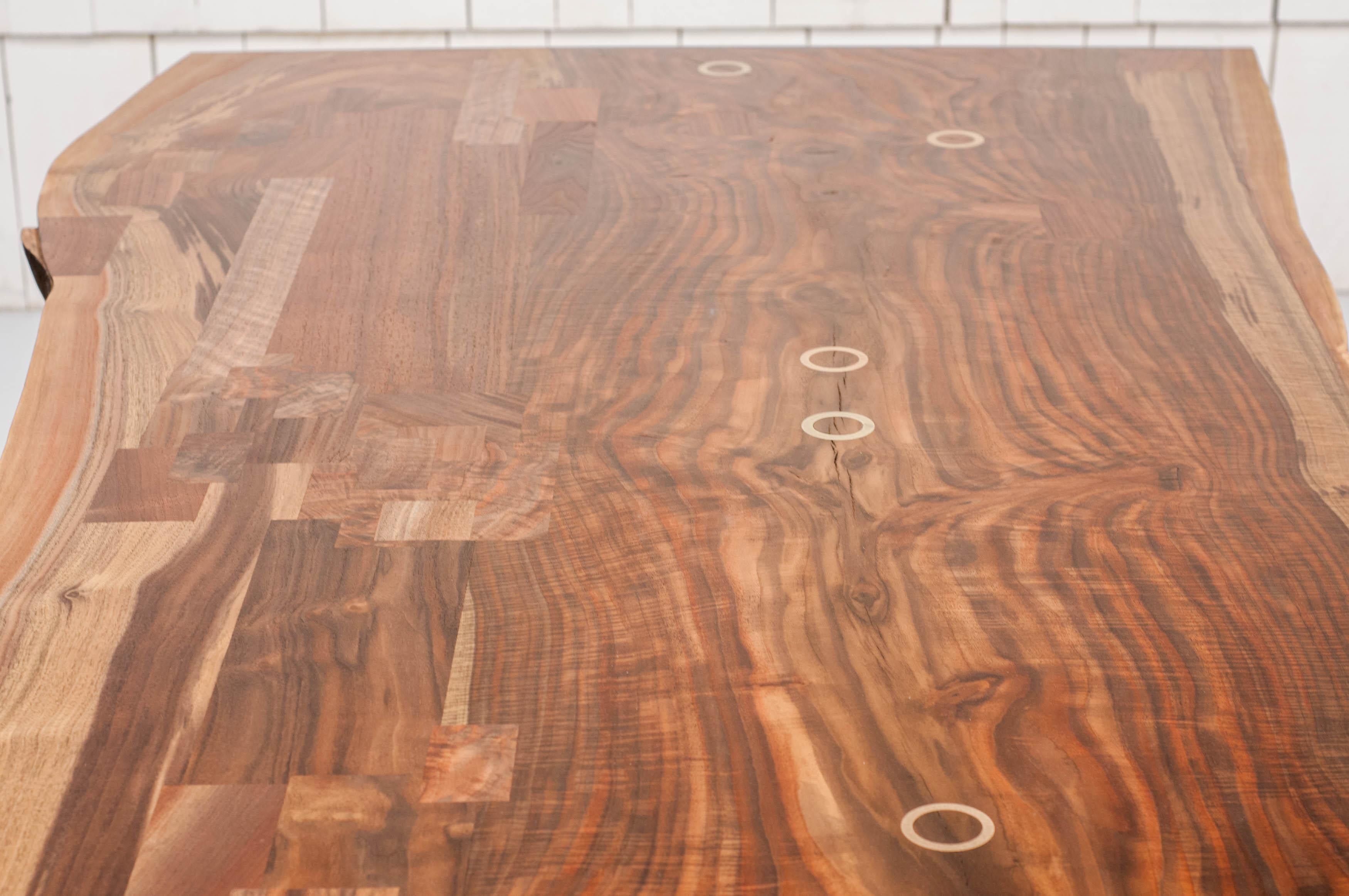 Schoolhouse Table in Claro Walnut with Bronze Rings at 1stDibs ...