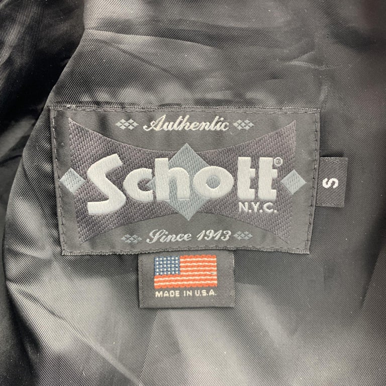 SCHOTT Limitd Edition Size S Black Leather Studded Biker Jacket at ...