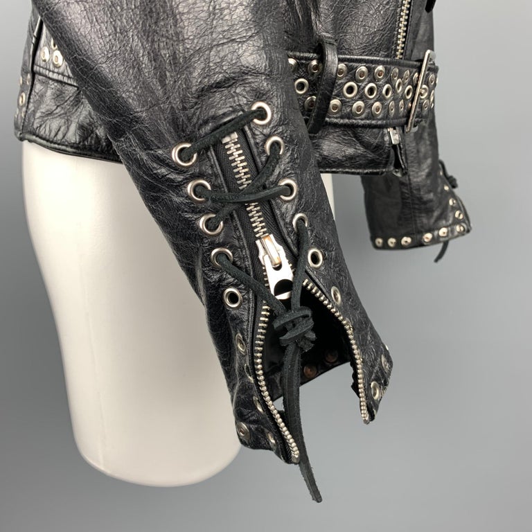 SCHOTT Limitd Edition Size S Black Leather Studded Biker Jacket at ...