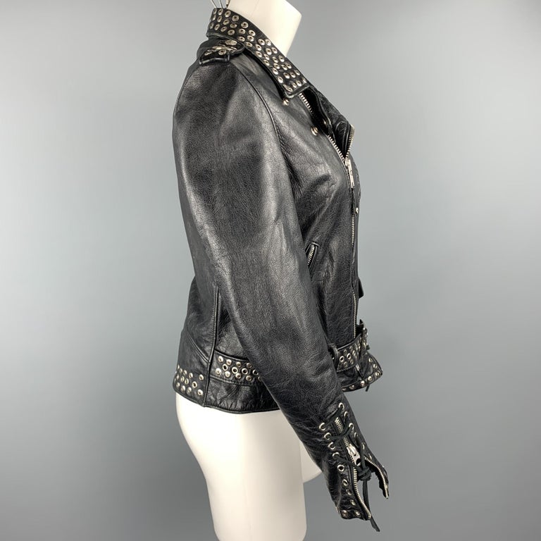 SCHOTT Limitd Edition Size S Black Leather Studded Biker Jacket at ...