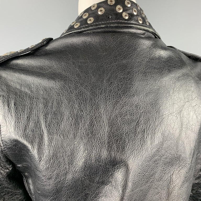 SCHOTT Limitd Edition Size S Black Leather Studded Biker Jacket at ...