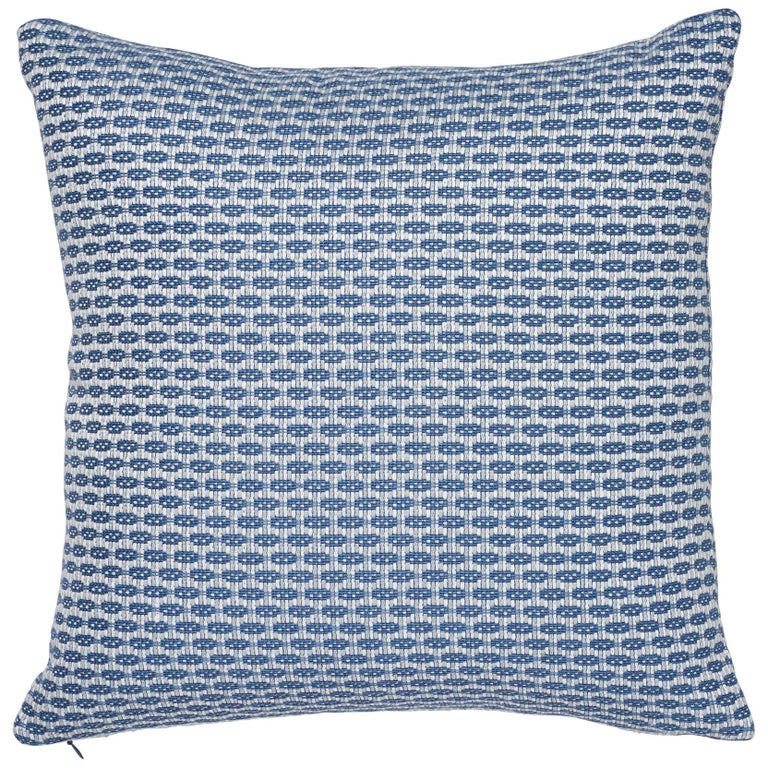 Schumacher Hickox Blue Indoor/Outdoor Two-Sided Pillow For Sale at 1stDibs