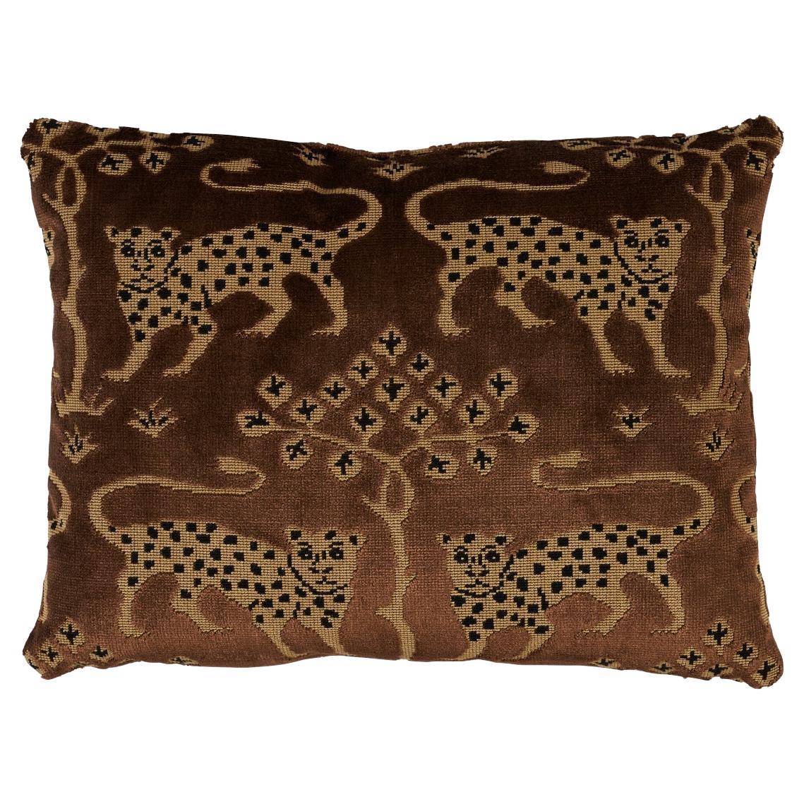 Schumacher Woodland Leopard Velvet 16x12" Pillow in Sepia For Sale at ...