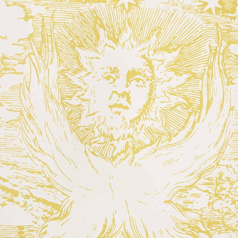 Schumacher x Johnson Hartig Modern Toile Wallpaper in Yellow For Sale ...