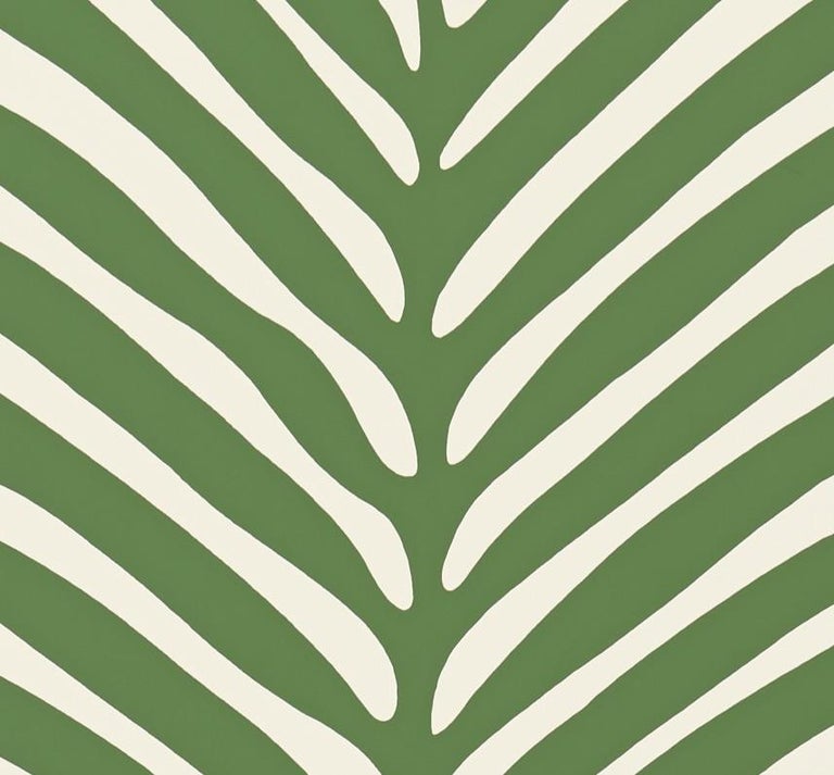 Schumacher Zebra Palm Wallpaper in Jungle For Sale at 1stDibs