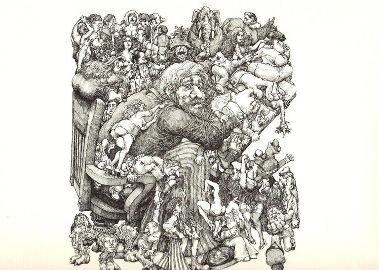 Schweber - 1985 Schweber 'Gulliver' Gray Lithograph For Sale at 1stDibs