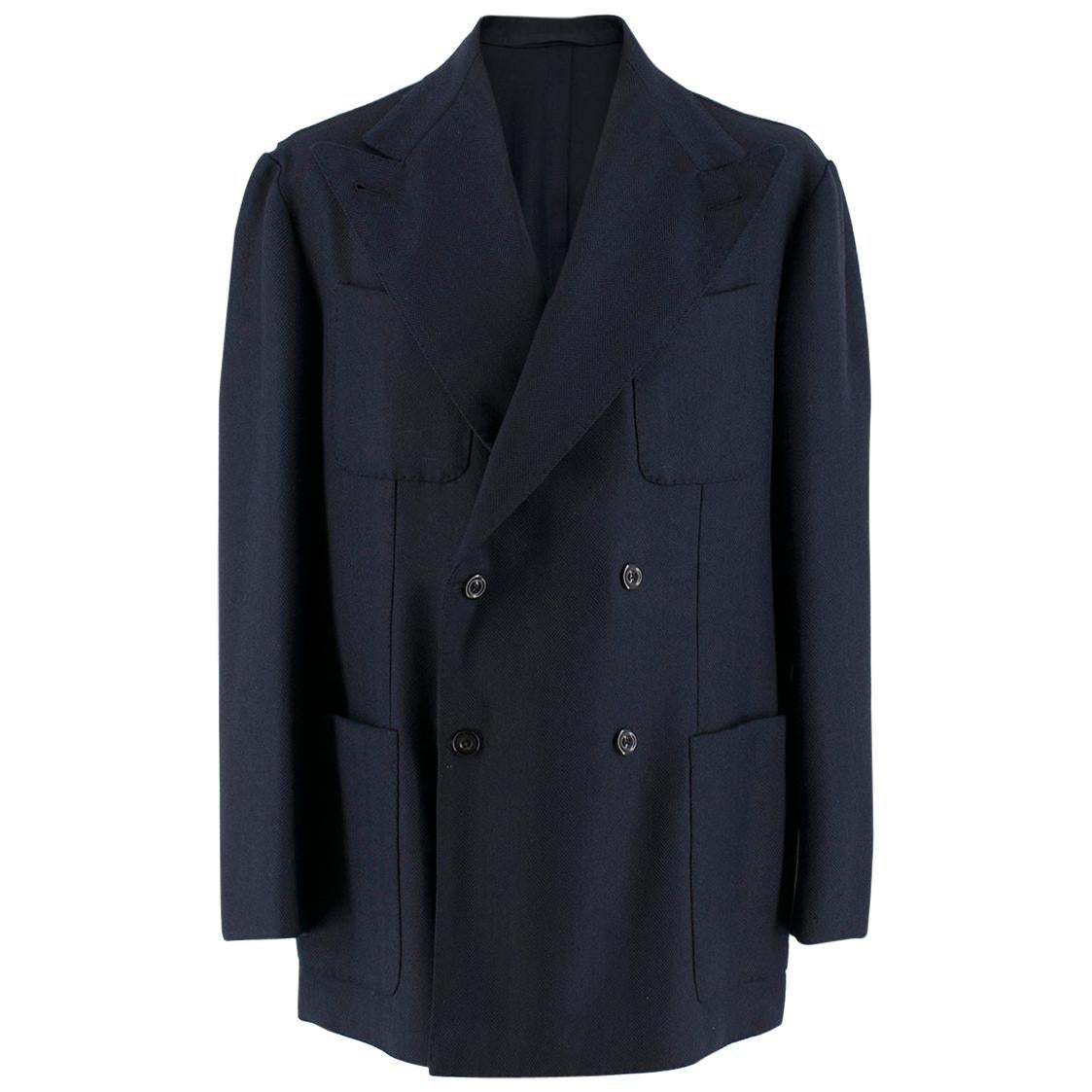 Sciamat for The Rake Navy Herringbone Wool Jacket SIZE 52 at 1stDibs