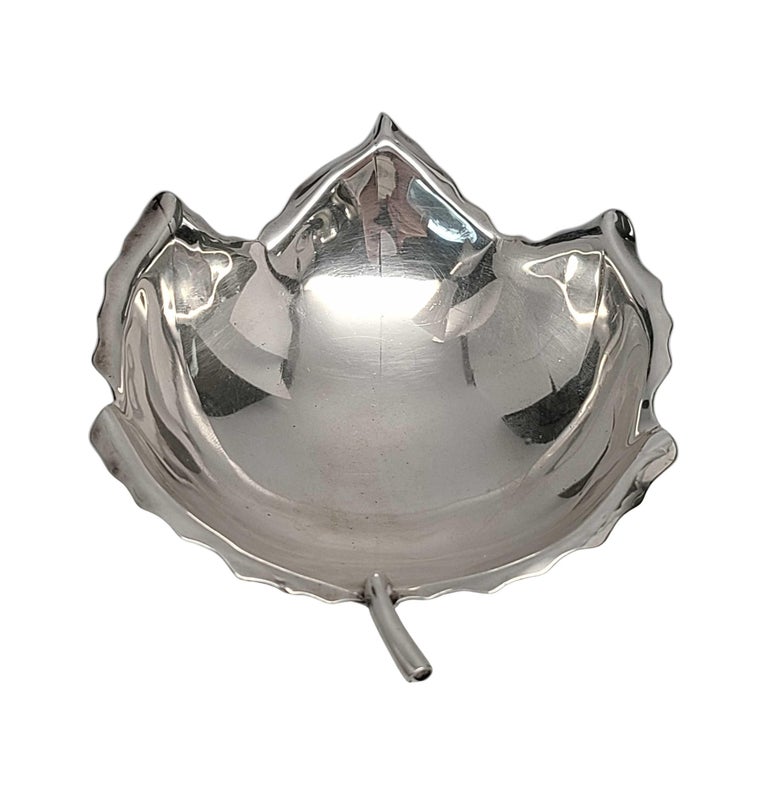 Sciarrotta Handmade Sterling Silver 15 Small Leaf Dish at 1stDibs
