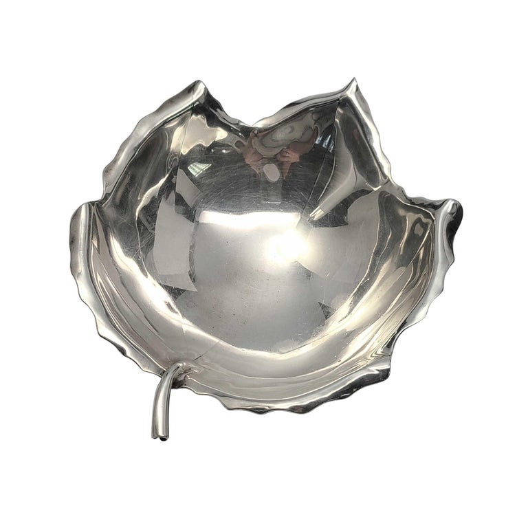 Sciarrotta Handmade Sterling Silver 15 Small Leaf Dish at 1stDibs