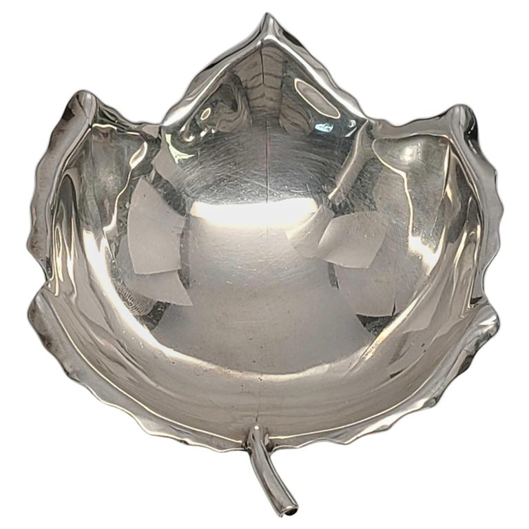 Sciarrotta Handmade Sterling Silver 15 Small Leaf Dish at 1stDibs