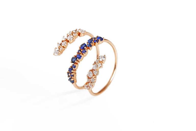 Customizable Scintilla Three Row Spiral Ring For Sale at 1stDibs
