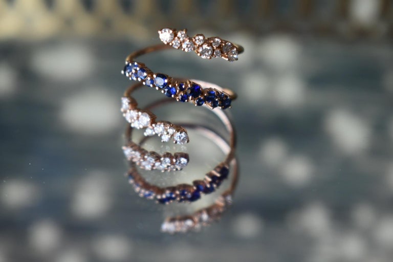 Customizable Scintilla Three Row Spiral Ring For Sale at 1stDibs