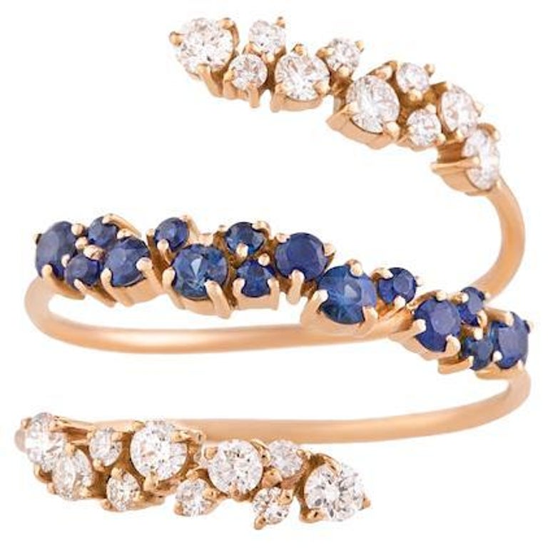 Customizable Scintilla Three Row Spiral Ring For Sale at 1stDibs
