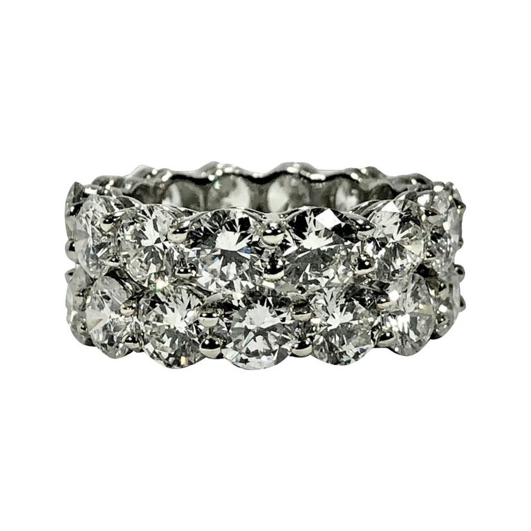 Matched Pair of Platinum Common Prong Set Eternity Bands 11.86Ct Total ...