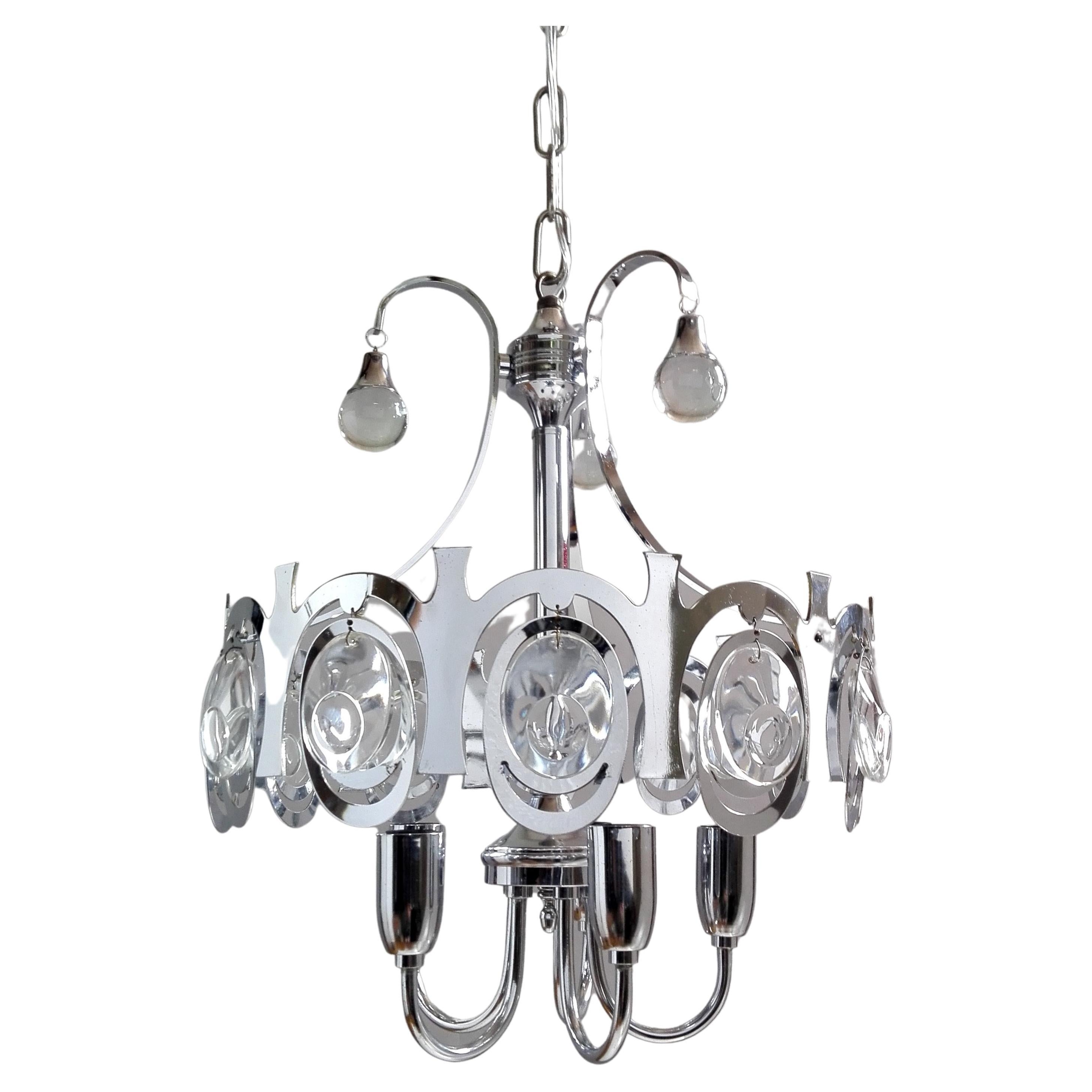Italian Five Pendants Chandelier, 1960s at 1stDibs
