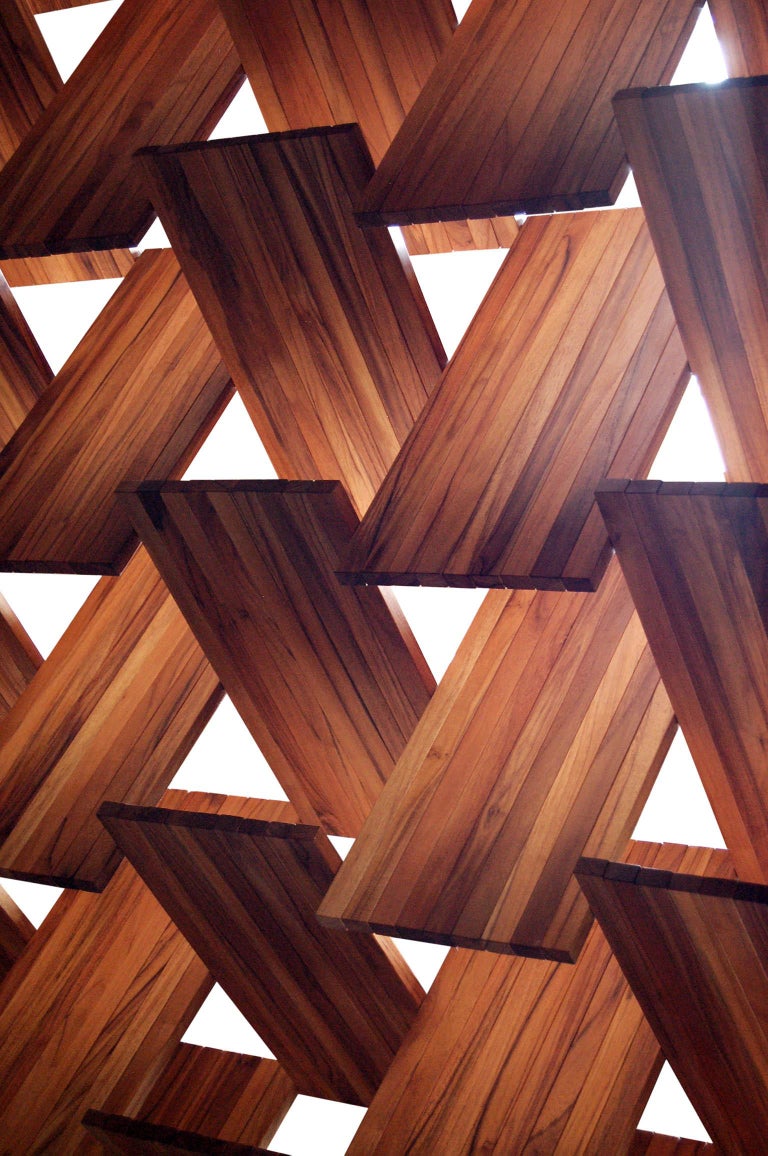 Scissor Wall Room Divider in Teak For Sale at 1stDibs