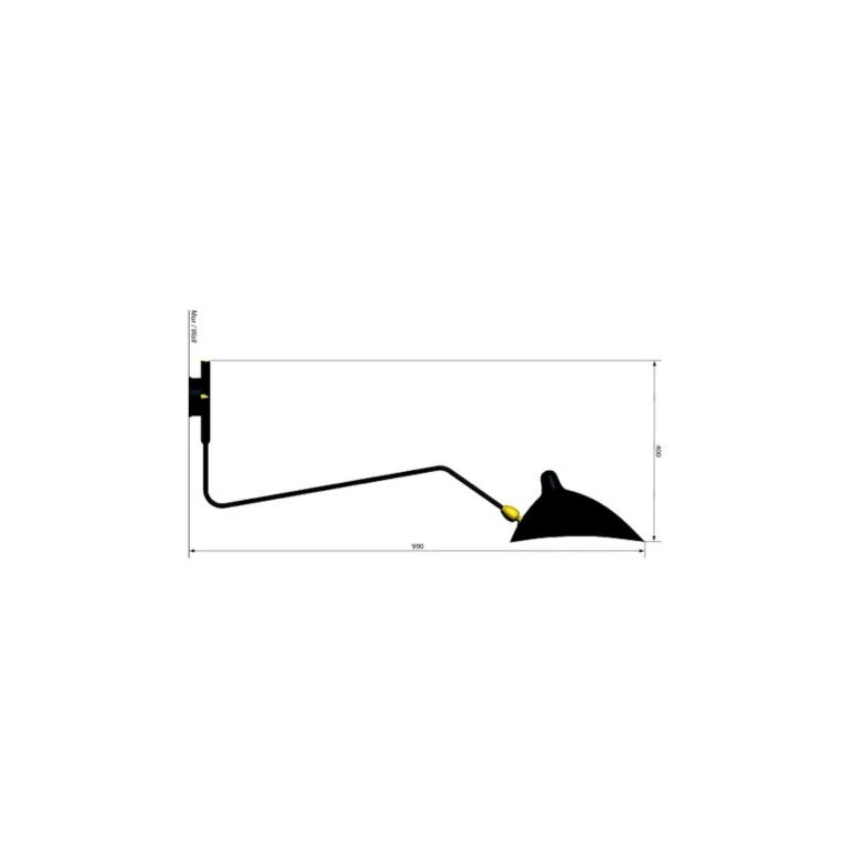 Sconce 1 Rotating Curved Arm by Serge Mouille For Sale at 1stDibs
