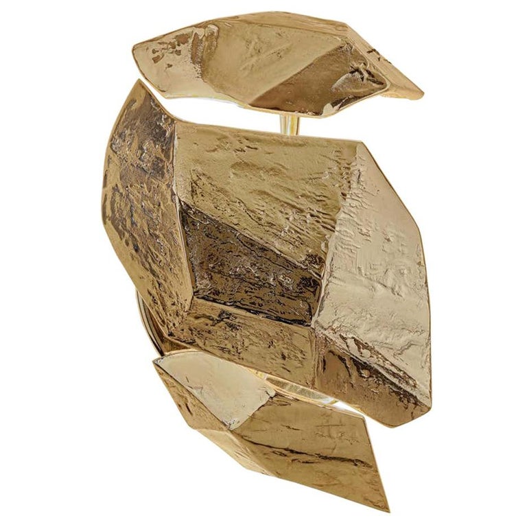 Sconce in Gold-Plated Casted Brass For Sale at 1stDibs