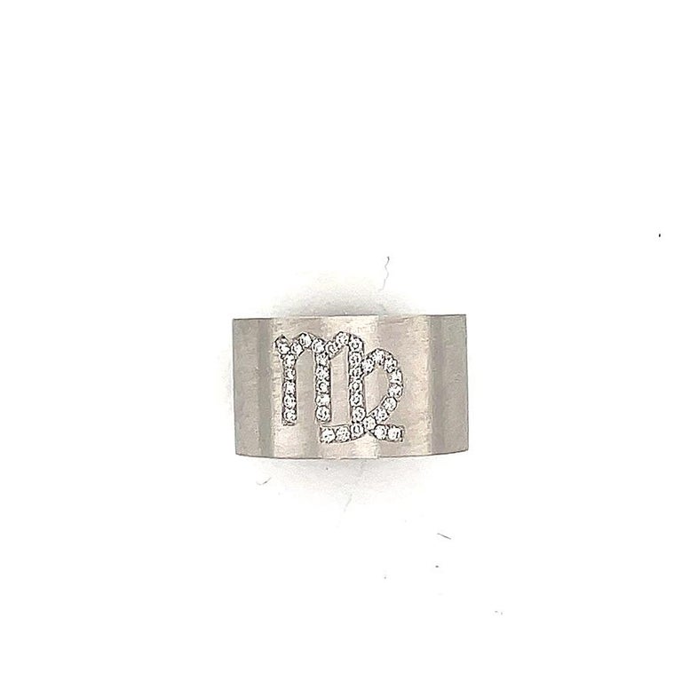 Scorpio Zodiac Diamond White Gold Ring For Sale at 1stDibs
