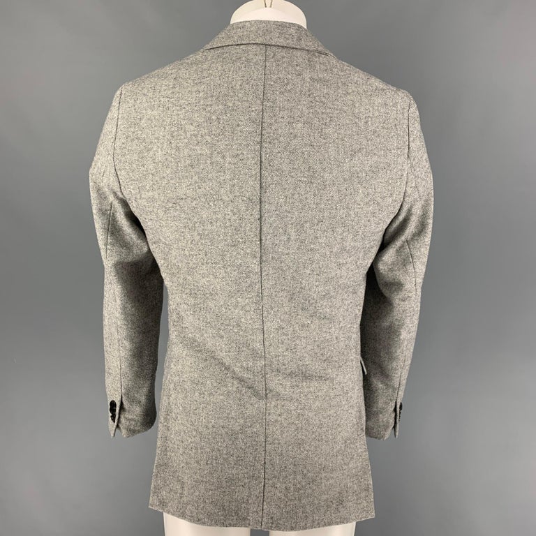 SCOTCH AND SODA Size M Light Gray Herringbone Polyester Wool Sport Coat ...