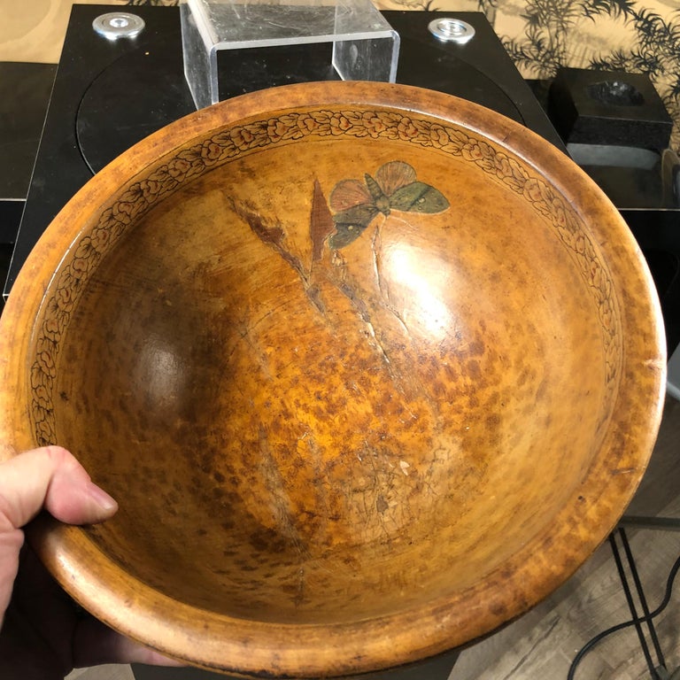 Scotland Big Hand Painted "Butterfly" Bowl 1930 For Sale at 1stDibs
