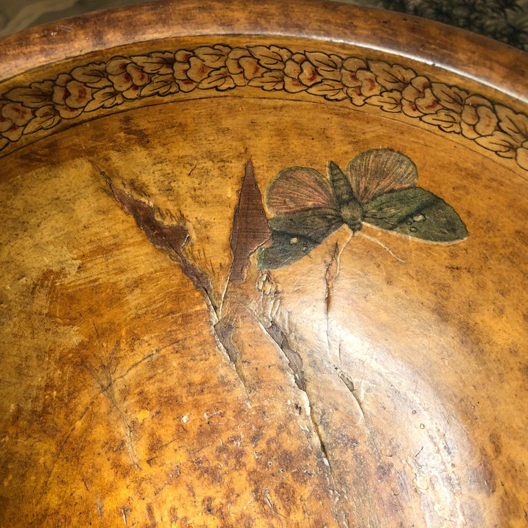 Scotland Big Hand Painted "Butterfly" Bowl 1930 For Sale at 1stDibs