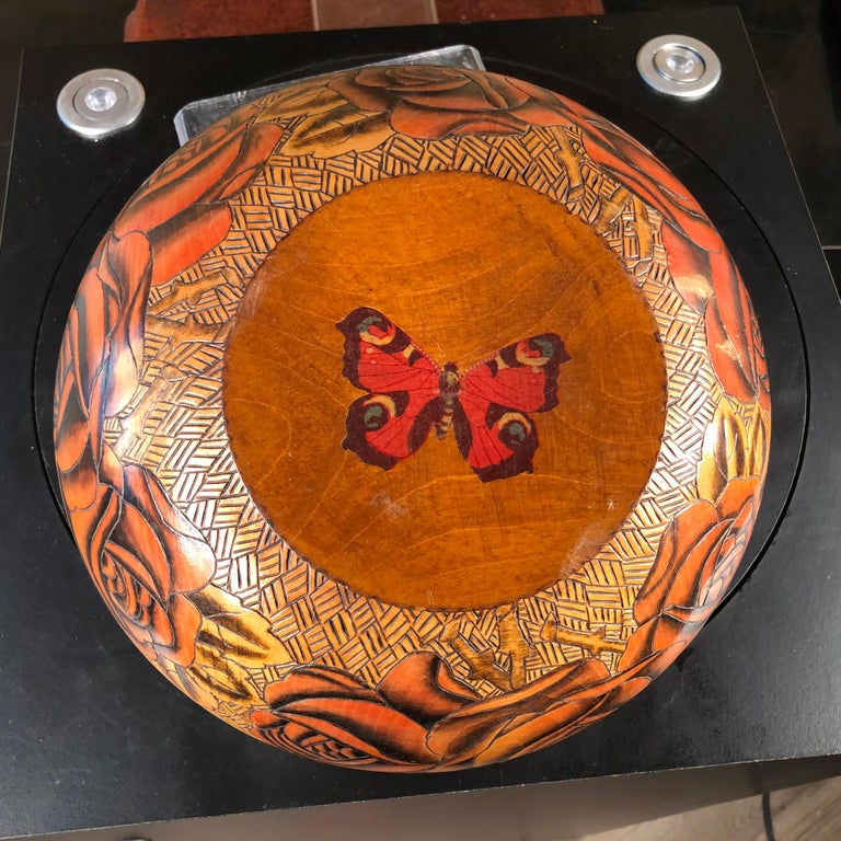 Scotland Big Hand Painted "Butterfly" Bowl 1930 For Sale at 1stDibs