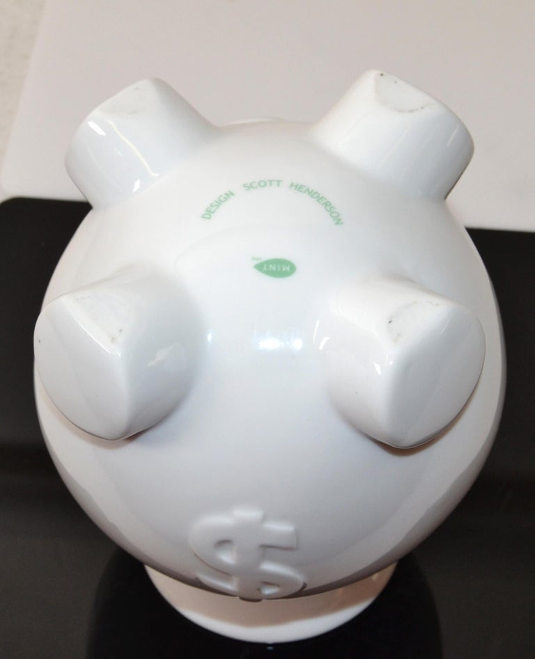 Scott Henderson Design for Mint Inc. White Porcelain Pig Shaped Piggy Bank, 1980 For Sale at 1stDibs