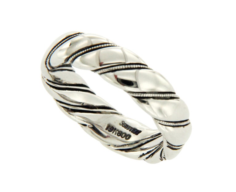 Scott Kay 19 Karat White Gold Men's Wedding Band Ring at 1stDibs