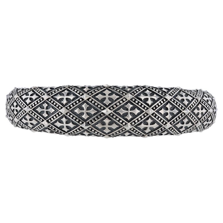 SCOTT KAY Ladies Sterling Silver Cross Cuff Bracelet For Sale at 1stDibs