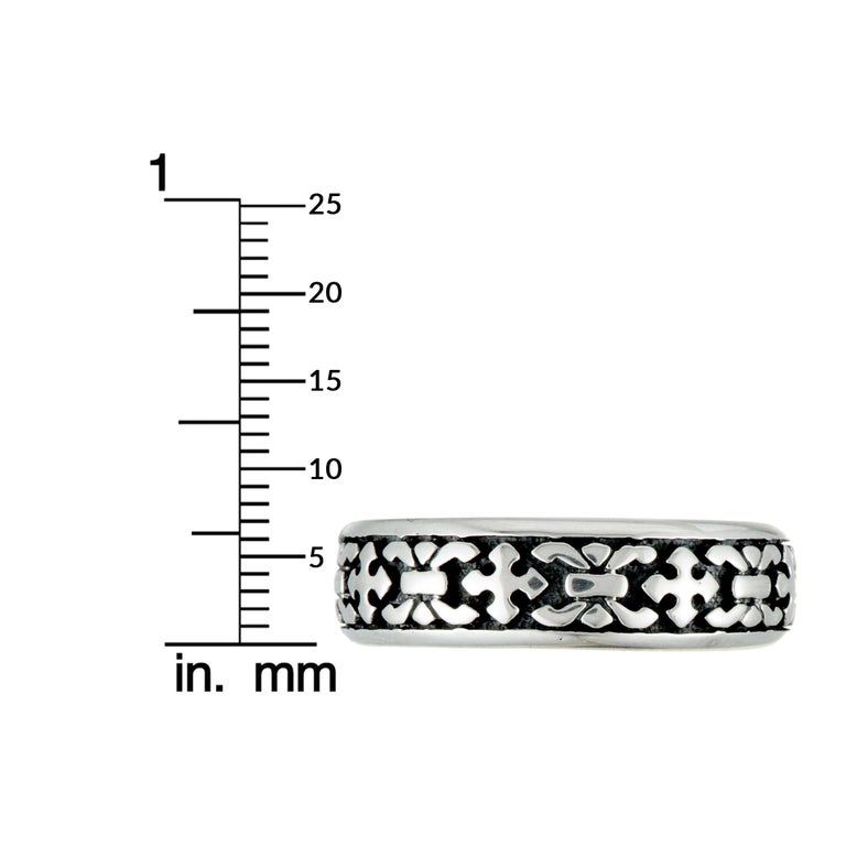 Scott Kay Silver Cross Band Ring at 1stDibs