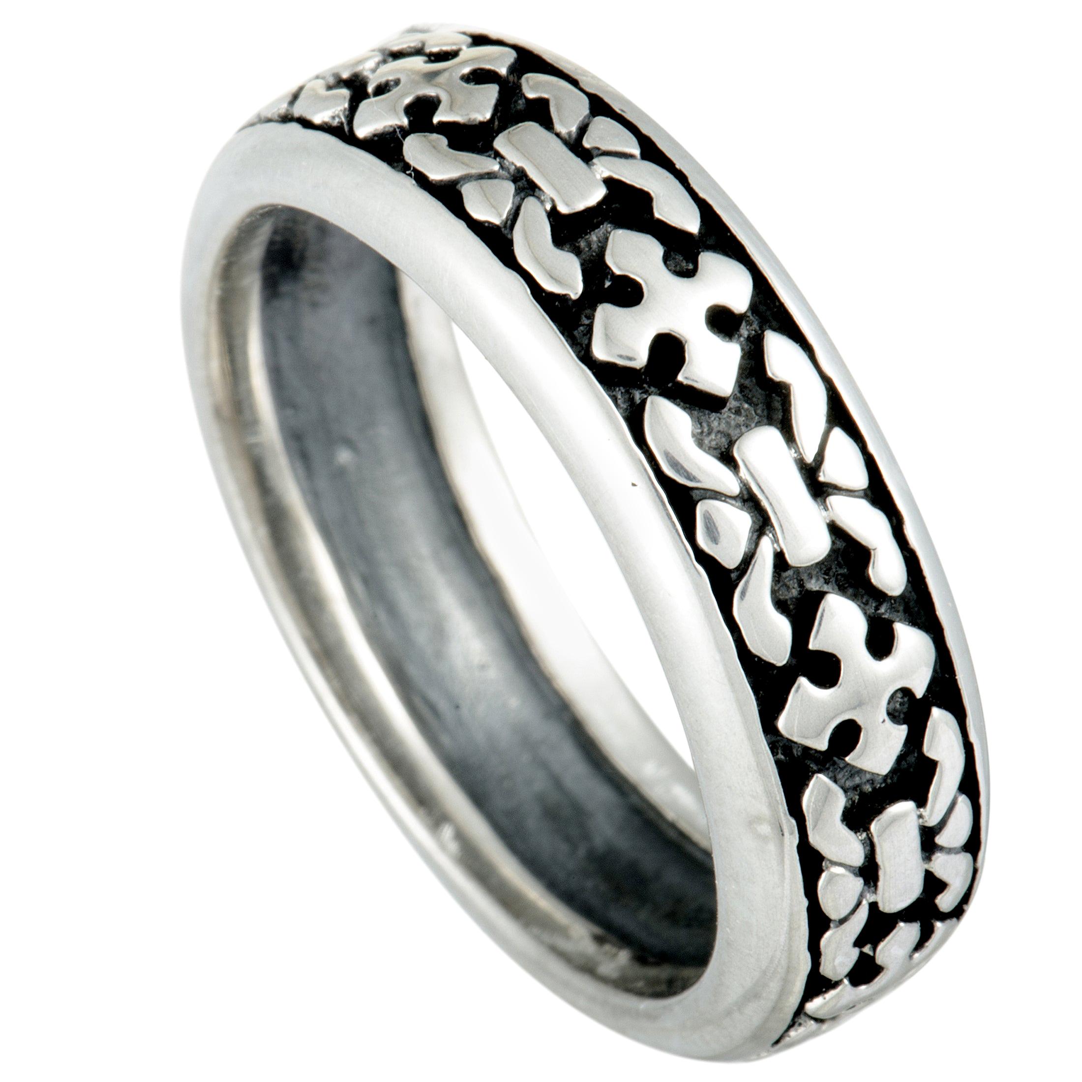 Scott Kay Silver Cross Band Ring at 1stDibs