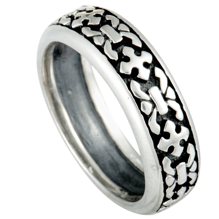 Scott Kay Silver Cross Band Ring at 1stDibs