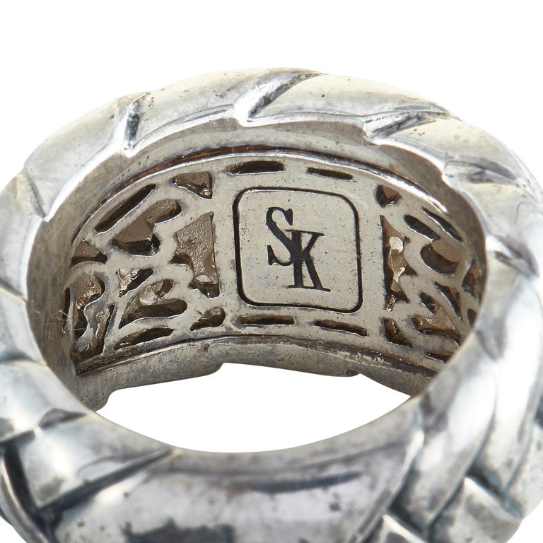 Scott Kay Sterling Silver Diamond Braided Band Ring at 1stDibs