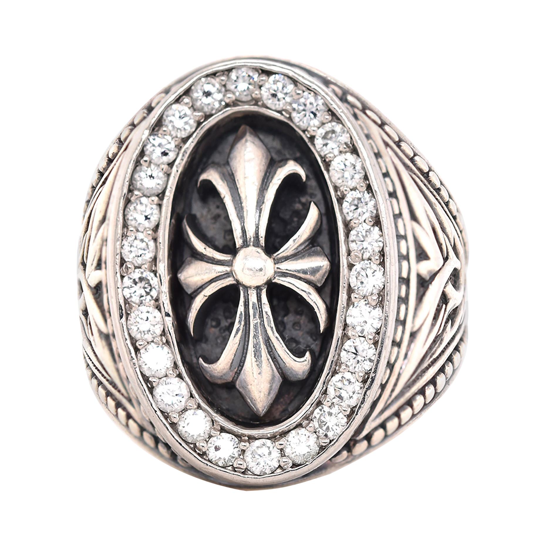 Scott Kay Sterling Silver Diamond Braided Band Ring For Sale at 1stDibs